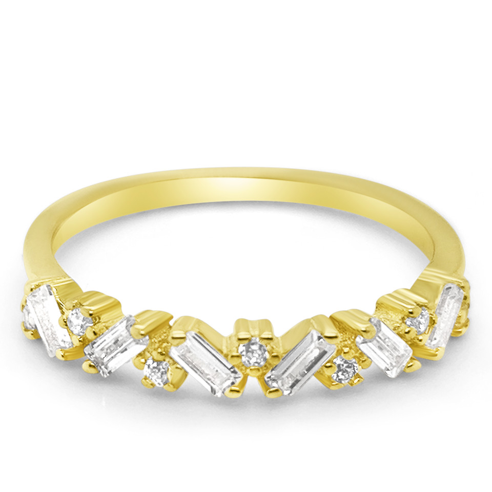 Inel Argint placat cu Aur 14K și Swarovski - Babilonia