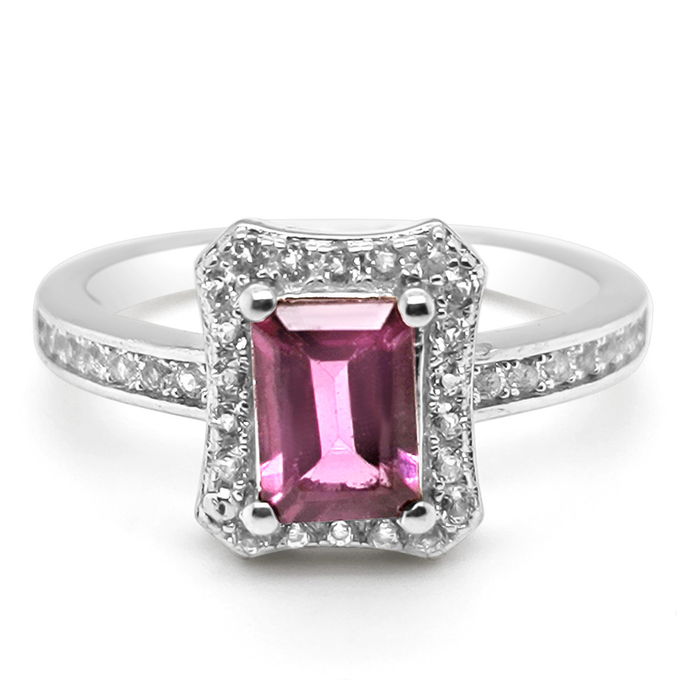 Inel Argint cu Rodolit și Swarovski - Babilonya