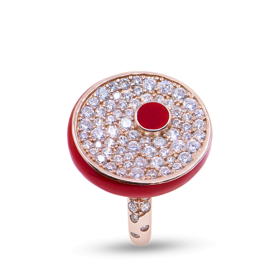 Inel Swarovski Placat cu Aur Roz 14k - Argint - Babilonya