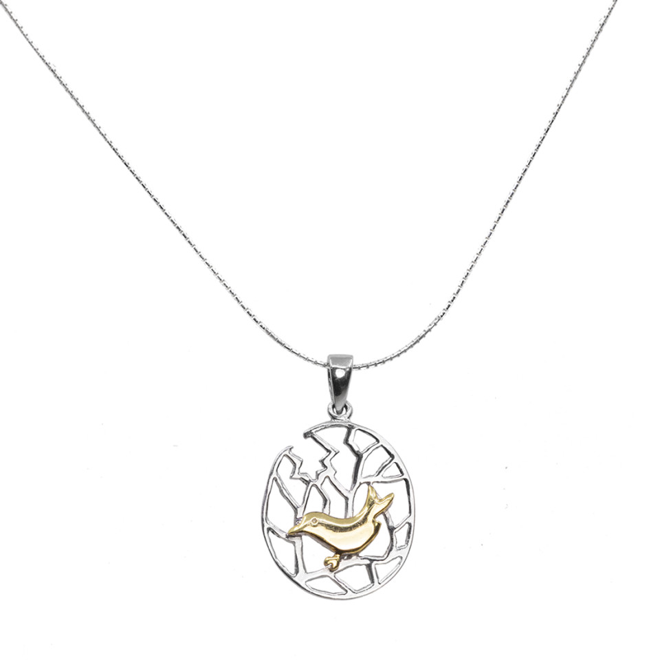 Colier Bird - Argint; Bird Placat Aur 14k - Babilonya
